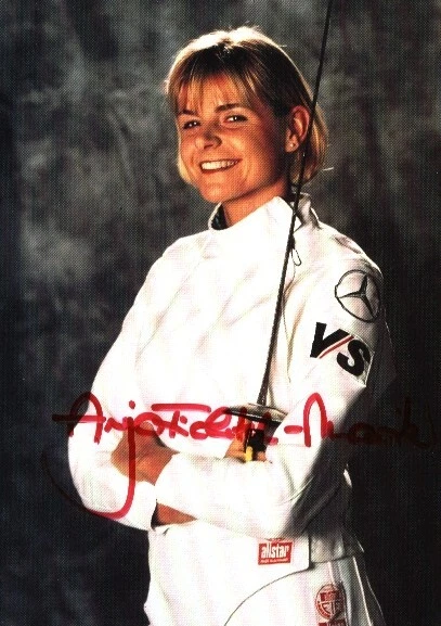 ANJA FICHTEL-MAURITZ - scherma - cartolina firmata - COA (61985) EUR 7 ...