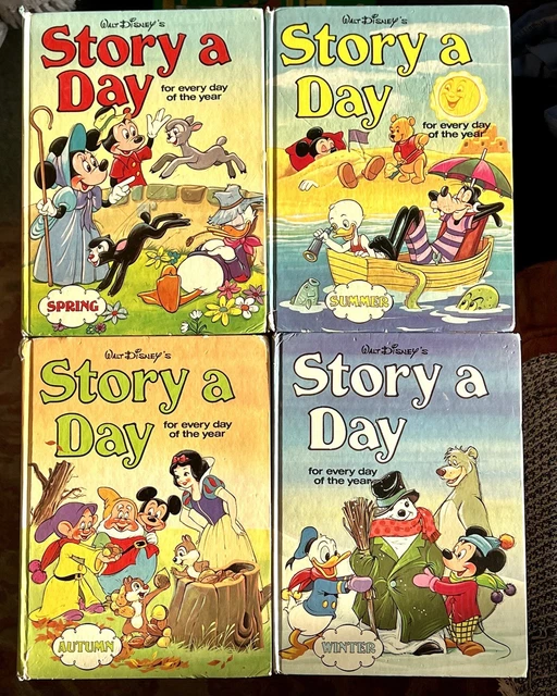 WALT DISNEY Story A Day Hardcover Book 4 Seasons, Spring Summer Fall ...
