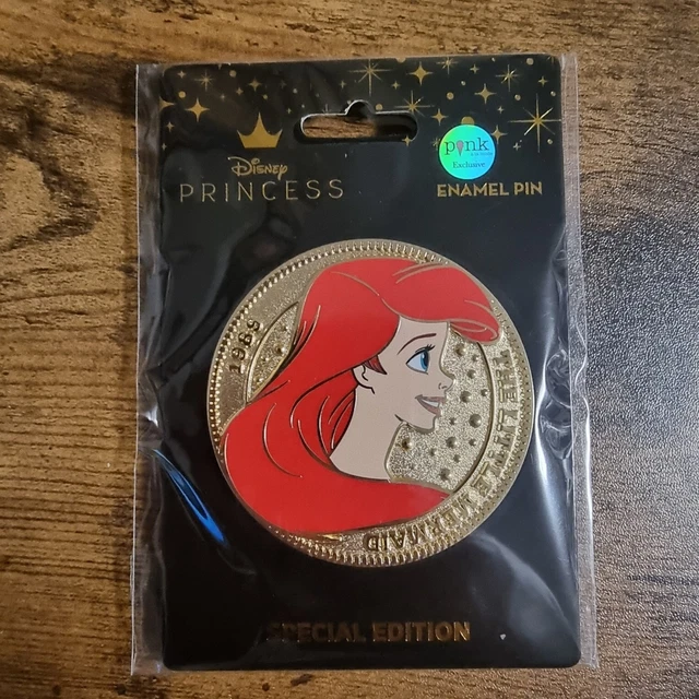 DISNEY PINK ALA Mode Ariel Medallion Coin Jumbo Pin Little Mermaid PALM ...