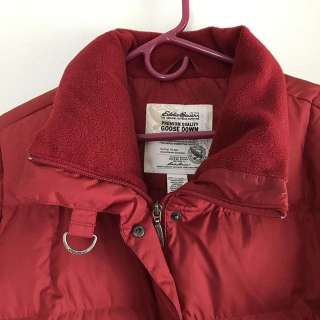 EDDIE BAUER PUFFER Jacket Womens XL Red First Ascent Packable Goose ...