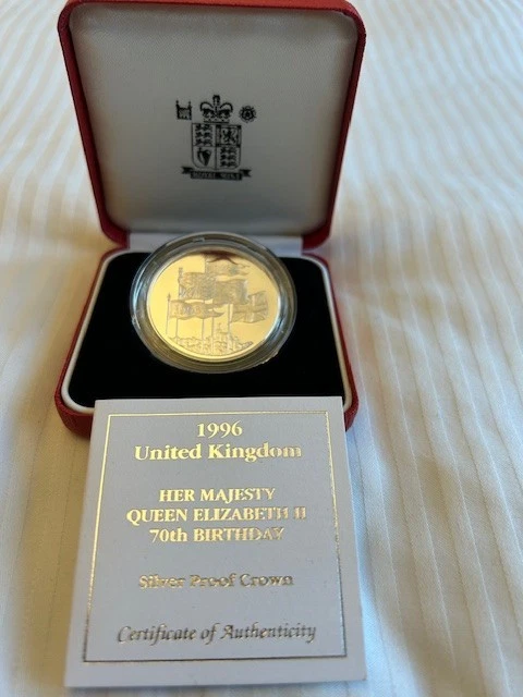 1996 UK SILVER Proof Crown with Royal Mint Case + COA £57.90 - PicClick UK