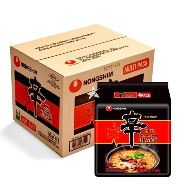 NONGSHIM SHIN RAMYUN Noodles Premium BLACK Ramen (Pack of 32) HALAL £46 ...