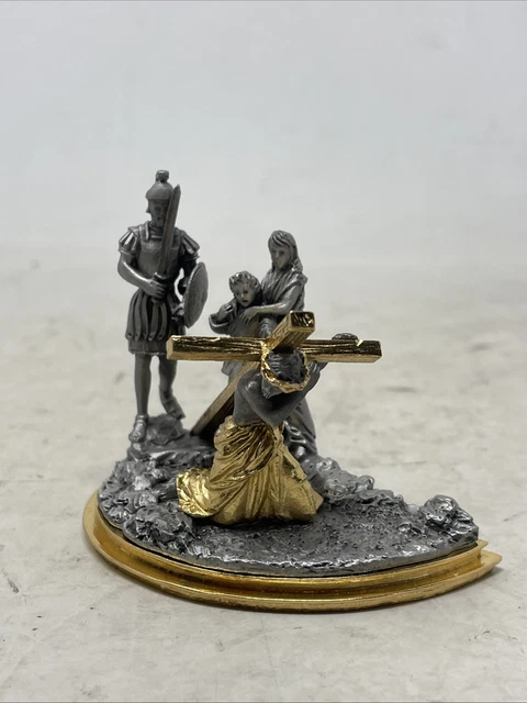 FRANKLIN MINT STATIONS Of The Cross 7th Station Jesus Falls A Second ...