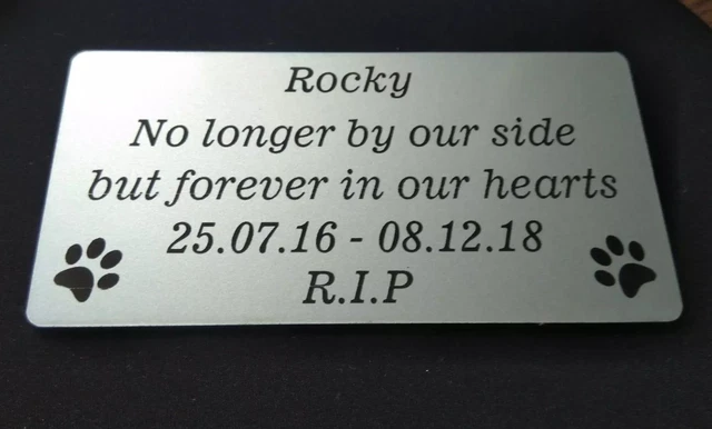CUSTOM PET MEMORIAL Plaque Grave marker Garden Memorial Cemetery name ...