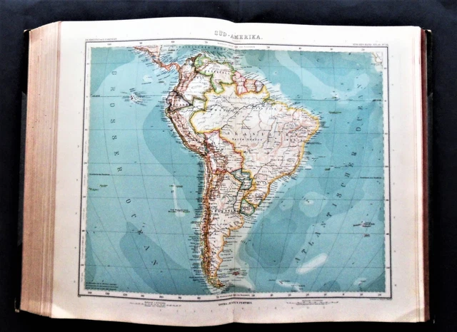 STIELER ATLAS ANTICA Ancient Carta Mappa Map Geografica - Sud America ...