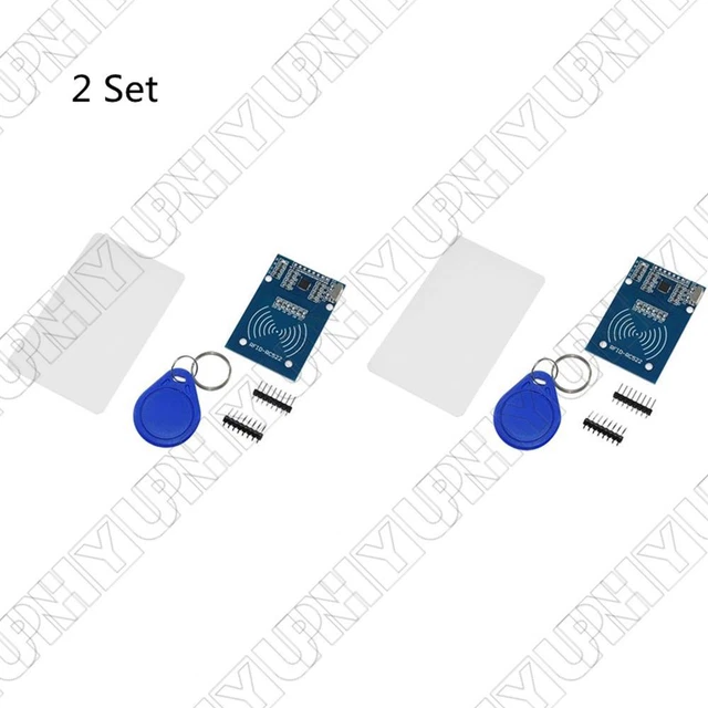 2 SETS RFID Module 13.56MHz MFRC-RC522 NFC RF IC Card Keyfob RC522 Chip ...