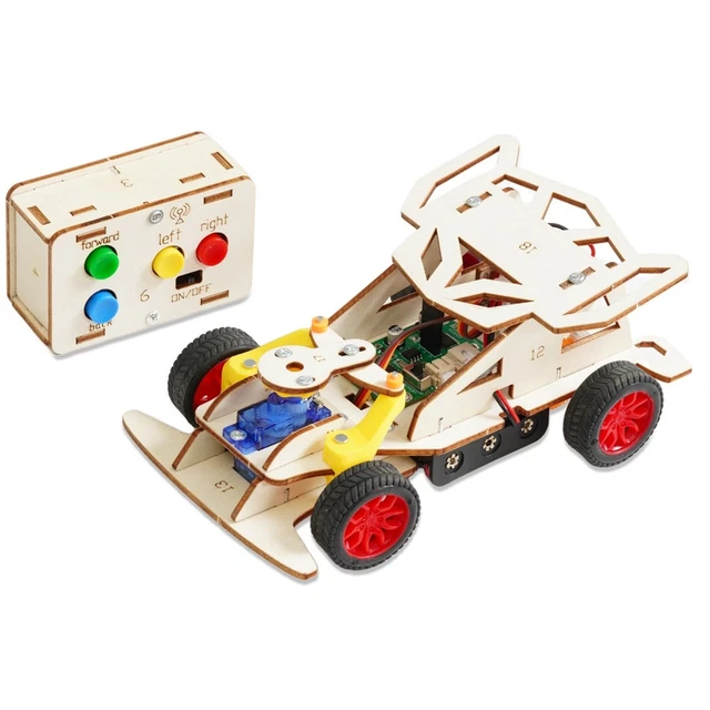 DIY WOODEN REMOTE Control Car Kit Four-Wheel Drive Racing Car ...