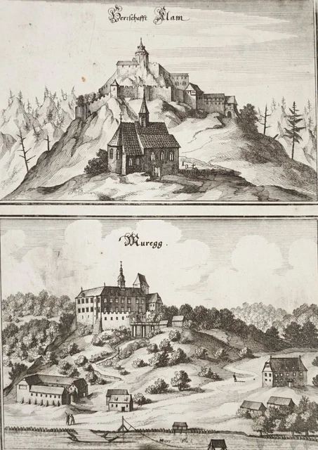 KLAM - MURECK - Ansicht - Merian - Kupferstich um 1650 EUR 90,00 - PicClick DE