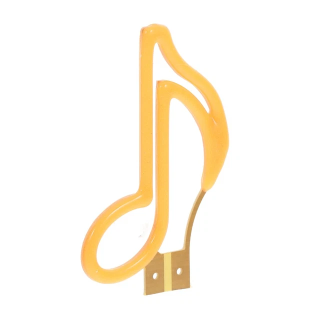 MUSIC NOTE LED Neon Sign Vintage Wall Decor Warm Yellow Light Music ...