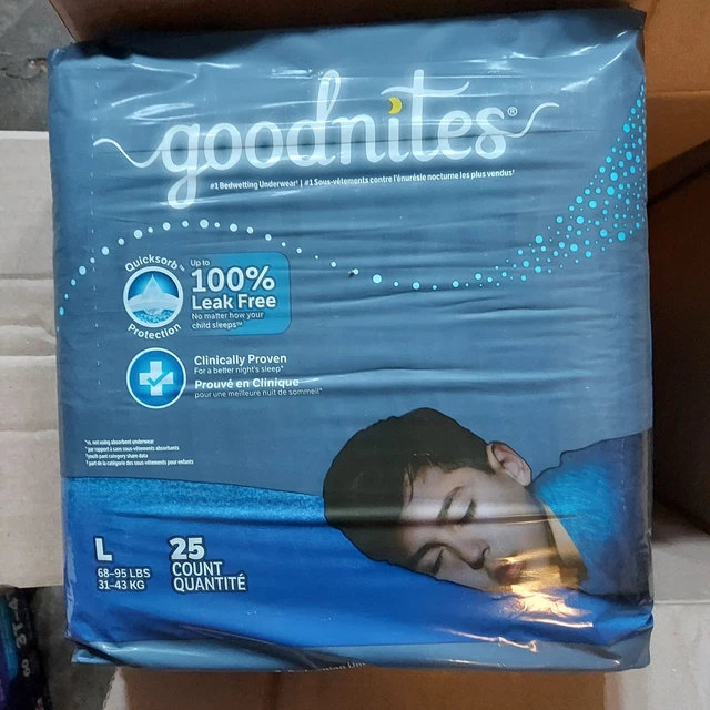 GOODNITES NIGHTTIME BEDWETTING Underwear for Boys, L, 10-12 (68-95lb ...