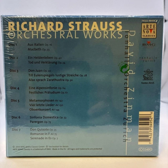RICHARD STRAUSS 7CD Set David Zinman Zurich Tonhalle Arte Nova Classics ...