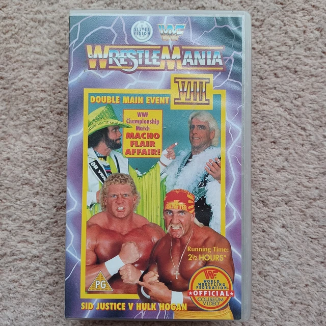 WWF WRESTLEMANIA VIII 8 VHS Tape Silver Vision Official £8.99 - PicClick UK