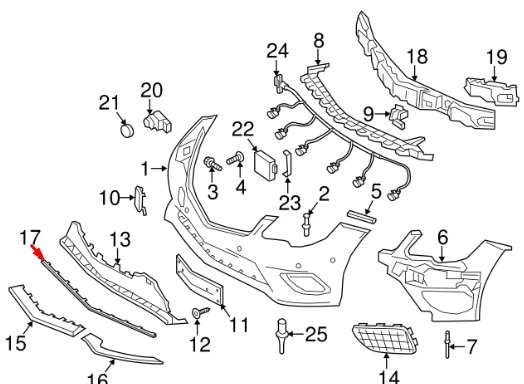 MB E A207 Front Bumper Lower Chrome Lip A2078851321 NEW REAL £135.09 ...