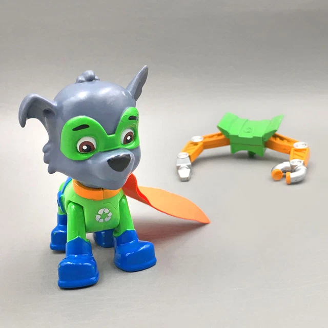 PAW PATROL ROCKY Super Pups Action Figure with Cape and Removable Pack ...