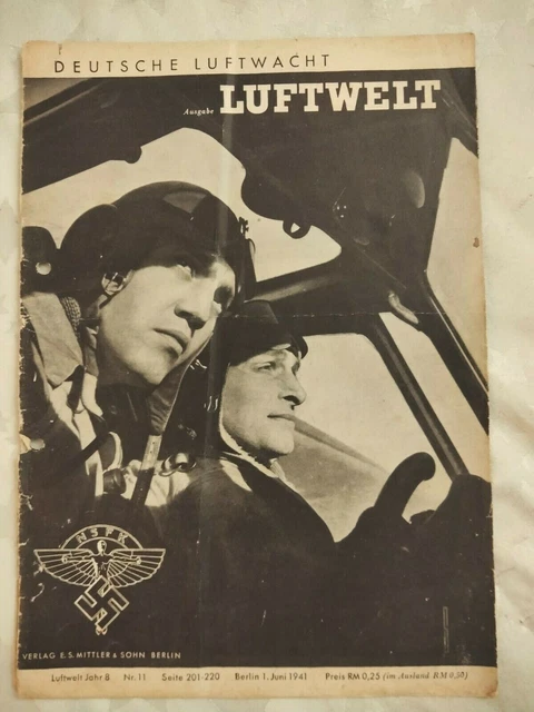 ORIGINAL WW2 GERMAN Aviation Magazine 1st June 1941 German Pilots ...