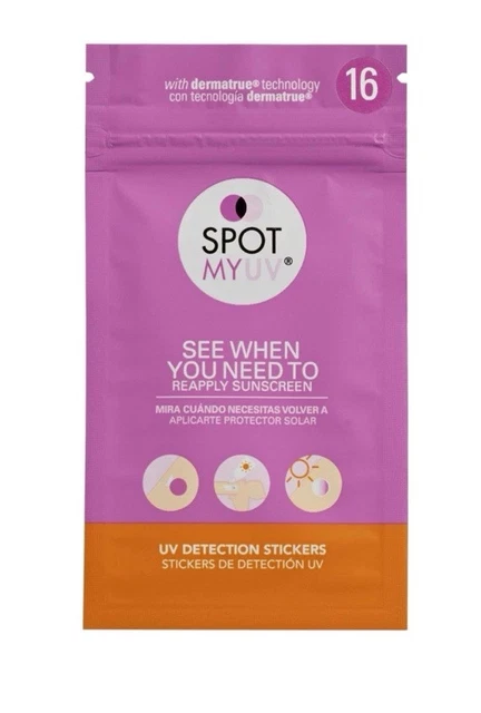 SPOTMYUV UV DETECTION Stickers for Sunscreen Dermatrue Skin 16 Count ...