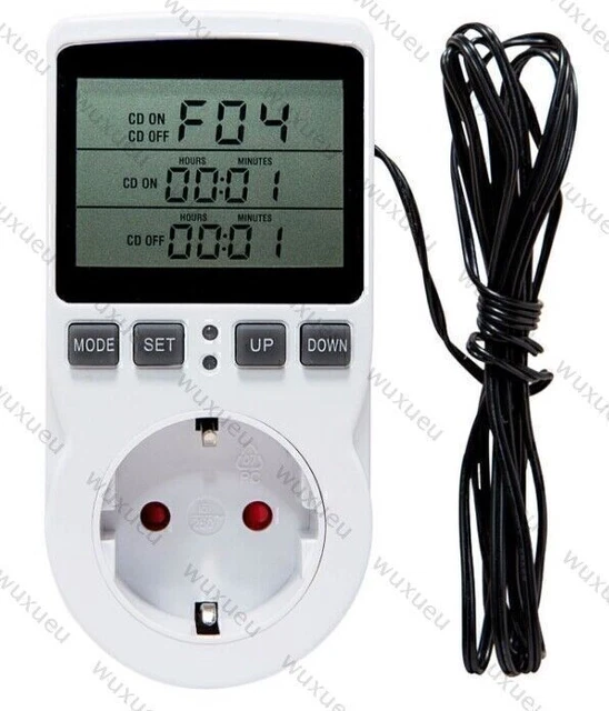 Temperature Controller Socket 230v Sensor Digital Thermostat Timer Be 30 83 Picclick Au