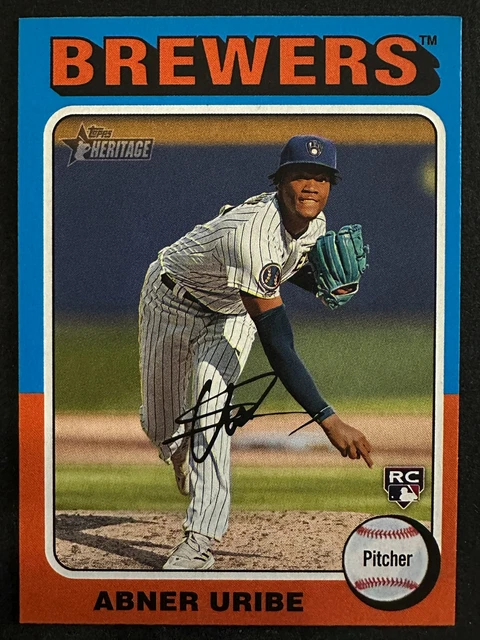 ABNER URIBE 2024 Topps Heritage Baseball Mini Milwaukee Brewers #160 ...