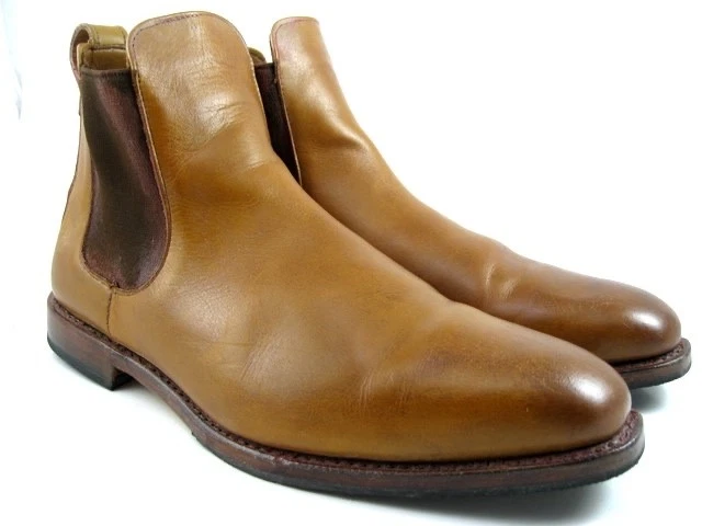 ALLEN EDMONDS &LIVERPOOL& Men's Leather Chelsea Boots 9.5 E WALNUT USA ...