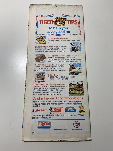 EXXON OIL VINTAGE Gas Station Highway Map Western United States $13.90 ...