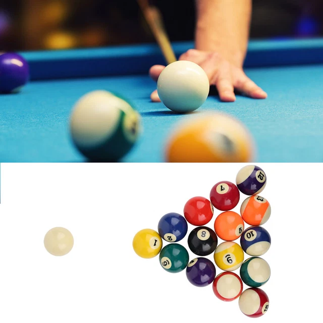 PROFESSIONAL BILLIARD BALL Complete Set 2.3in Resin Pool Table ...