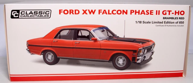 1:18 FORD XW Falcon Phase II GT-HO Brambles Red #18595 Model Car MD-155 ...