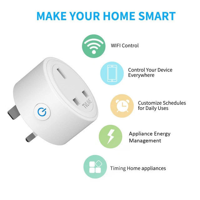 SMART PLUG, TVLIVE 2 Pack 13A Smart Plugs Work That with Alexa (Echo ...