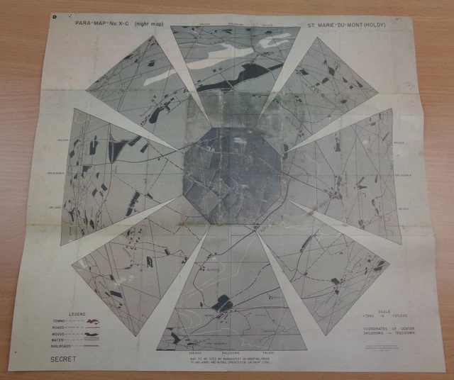 WW2 D-DAY PARATROOPER Drop Zone Map - "St. Marie-Du-Mont" France ...