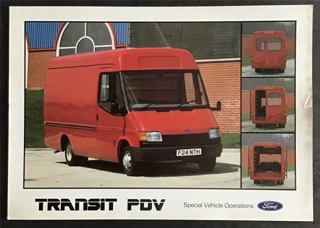 FORD TRANSIT PDV Parcel Delivery Van Sales Specification Leaflet 1989 ...