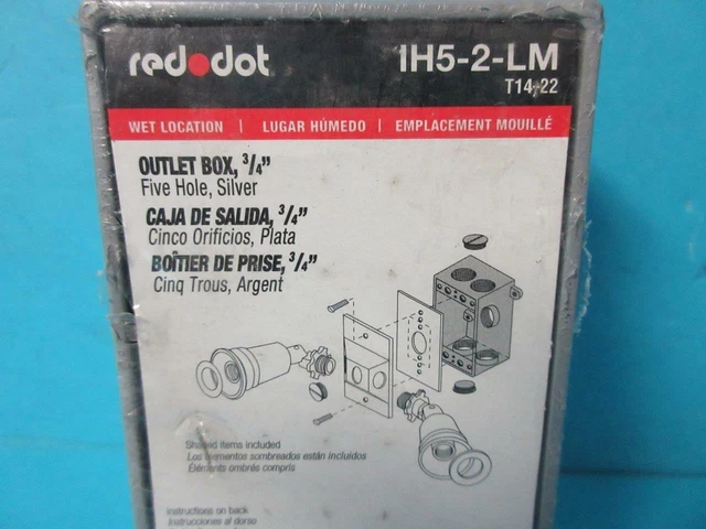 MENGE 5 NEUE Red Dot Ih5-2-Lm Wasserdichte Auslassbox 3/4 Fünf Halten Aluminium EUR 21,97 ...