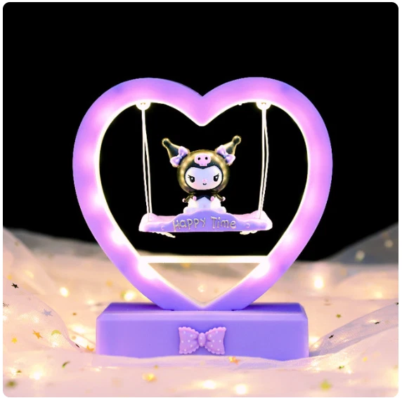 KAWAII ANIME KUROMI A Swing Music Light Sanrioed Table Lamp Bedside ...