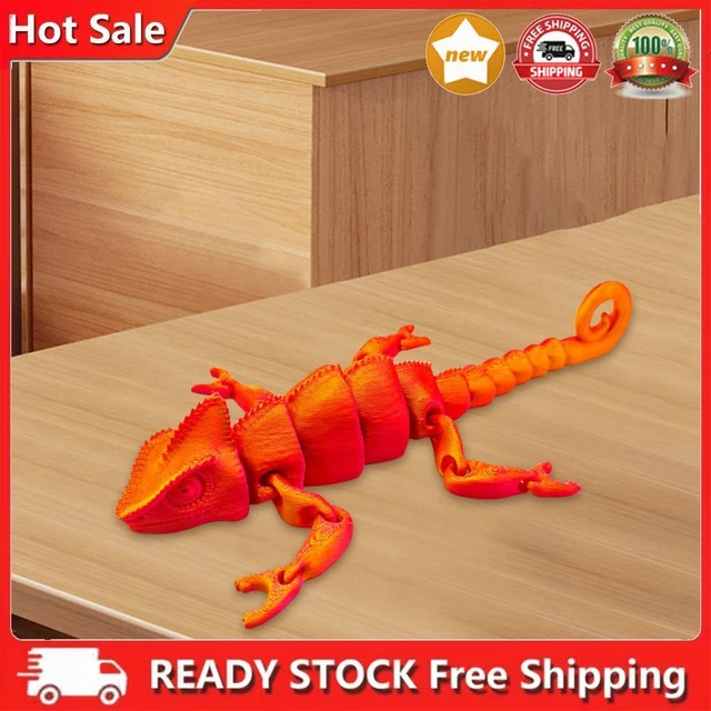 3D PRINTED LIZARD Articulated Models 3D Print Chameleon Crawling Lizard ...