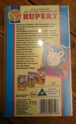 THE NEW ADVENTURES of rupert the bear vhs ruperts undersea adventure £7 ...