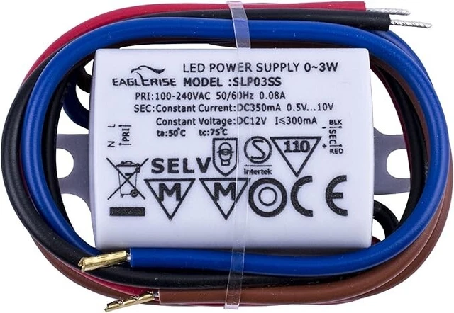 EAGLERISE LED TRAFO 350mA 3W Wasserdicht IP65 LED Netzteil Driver ...