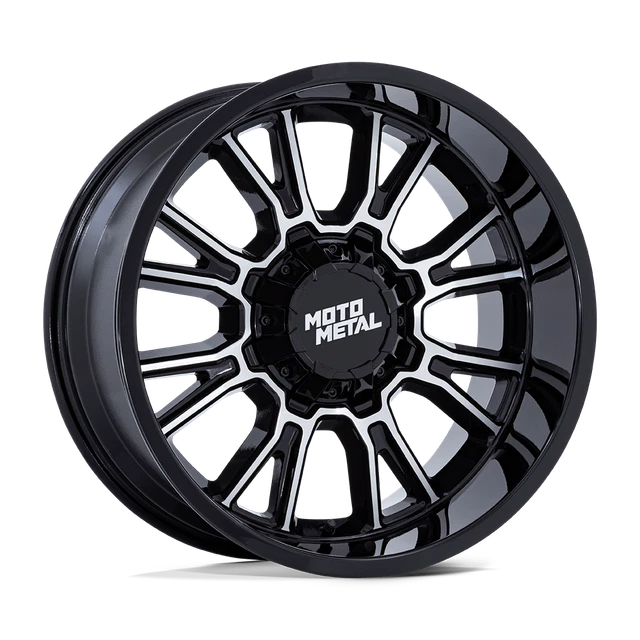 18X9 MOTO METAL MO810 Legacy Gloss Black Machined Wheel 8x180 (20mm ...