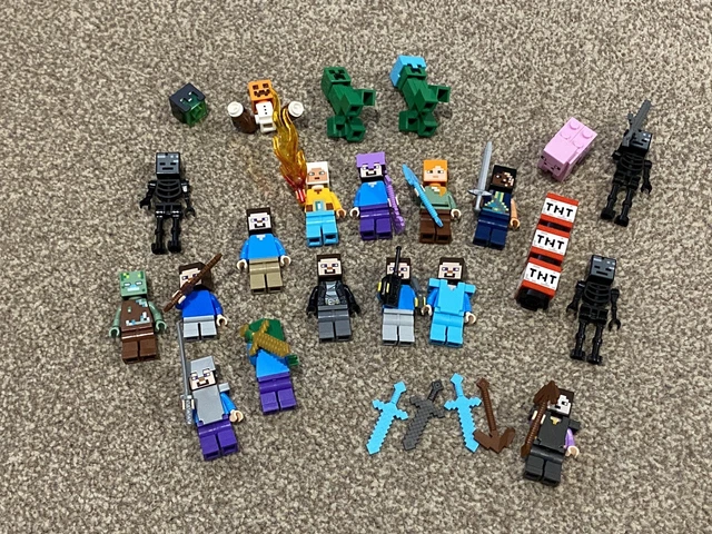 LEGO MINECRAFT MINIFIGURE Bundle - Characters, Weapons joblot £18.00 ...
