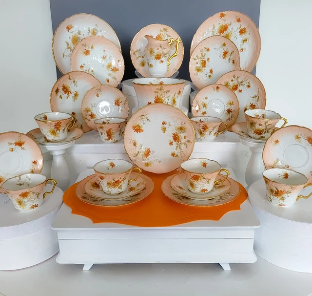 RARE AND ANTIQUE ELBOGEN SPRINGER & CO TEA SET, 1890, ULTRA THIN, HAND ...