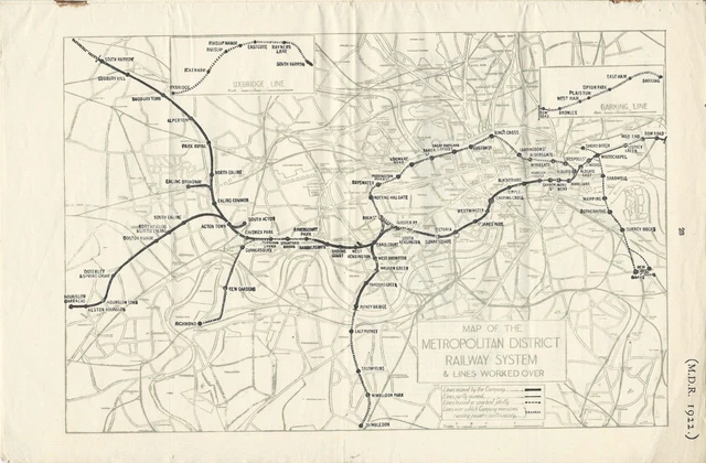 1922 LONDON UNDERGROUND map in Annual Report of Metropolitan District ...