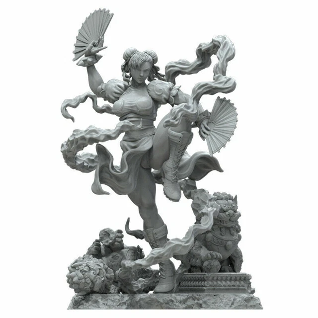 ANIME CHUN-LI 6 3D Printed Unpainted GK Model Character Action Figure ...