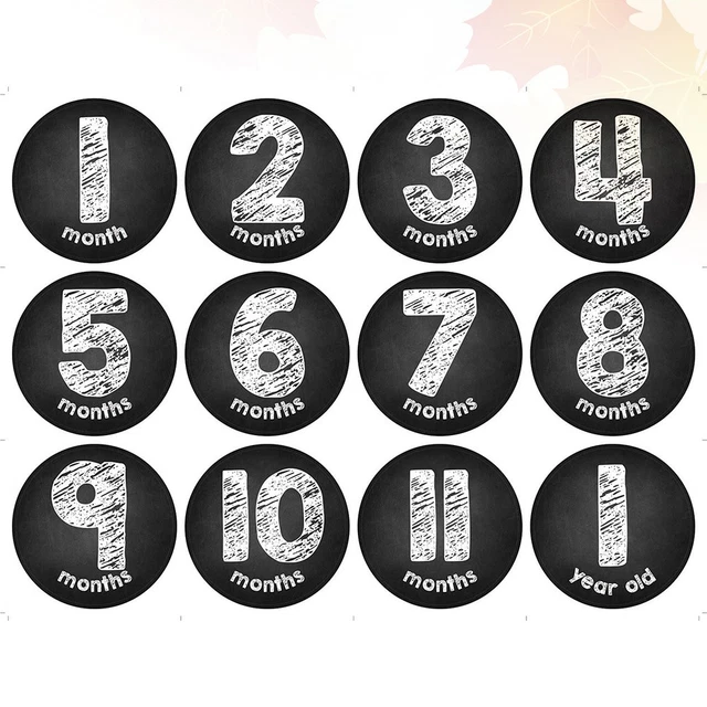 12 STÜCK EINFACHE Monatsaufkleber 12 Monate Fotoaufkleber Kreative Baby ...
