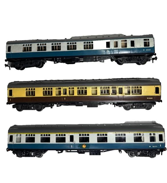 3X TRIX TTR BR Mk1 Coaches Intercity Blue & Grey 21240, 16171 W16198 £ ...