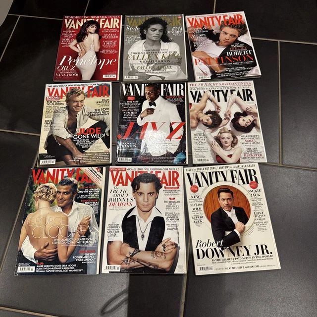 COLLECTION 9 VINTAGE Vanity Fair Magazines Hollywood Rare Collectible ...