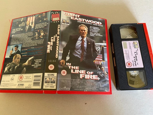IN THE LINE Of Fire Clint Eastwood VHS Video large case ex rental £10. ...