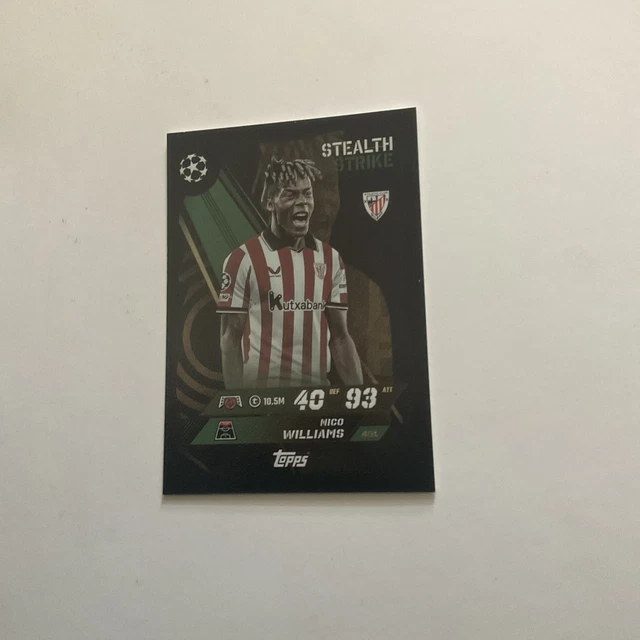 TOPPS MATCH ATTAX 2025 26 Nico Williams Stealth Strike No 451 Mint £1. ...