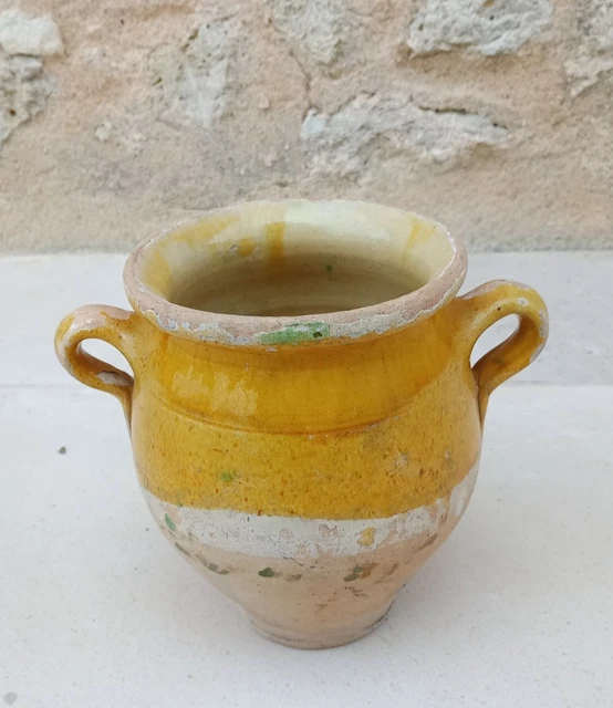 ANCIEN PETIT POT à graisse confit terre cuite vernissée EUR 50,00 ...
