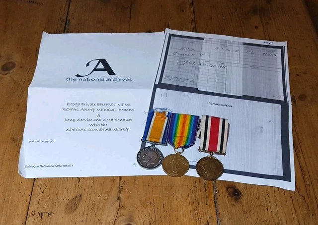 WW1 BRITISH ARMY Ramc Medals Plus Special Constabulary Long Service ...