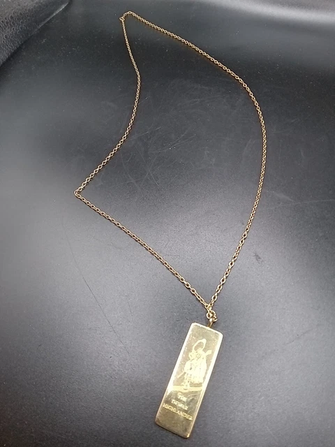 RARE VINTAGE THE Dewar Highlander Scotch Whisky Ingot Pendant Necklace ...