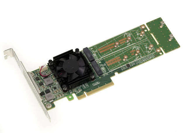 PCIE 3.0 8X Controller Card for 2 SSD M.2 NVMe M Key (M2 NGFF). Plx Pex ...