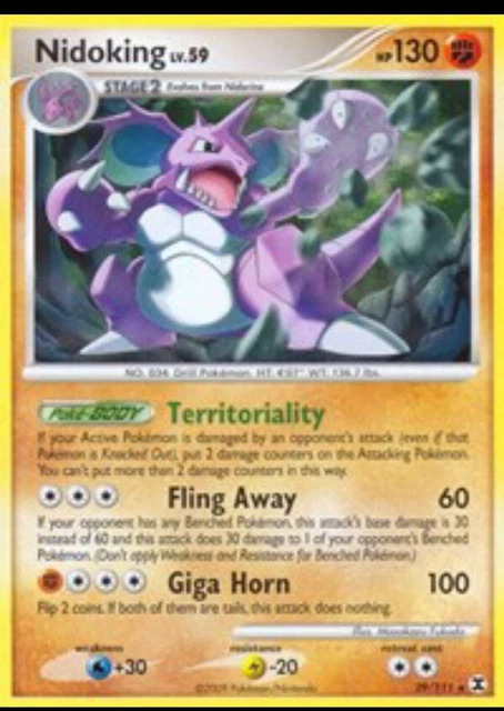 2009 POKÉMON TCG - Nidoking Lv.59 #29/111 Rising Rivals Non Holo EUR 1,19 - PicClick DE