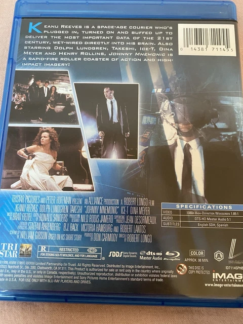 B REGION JOHNNY Mnemonic Blu Ray Video Movie Cyberpunk Lundgren Keanu ...